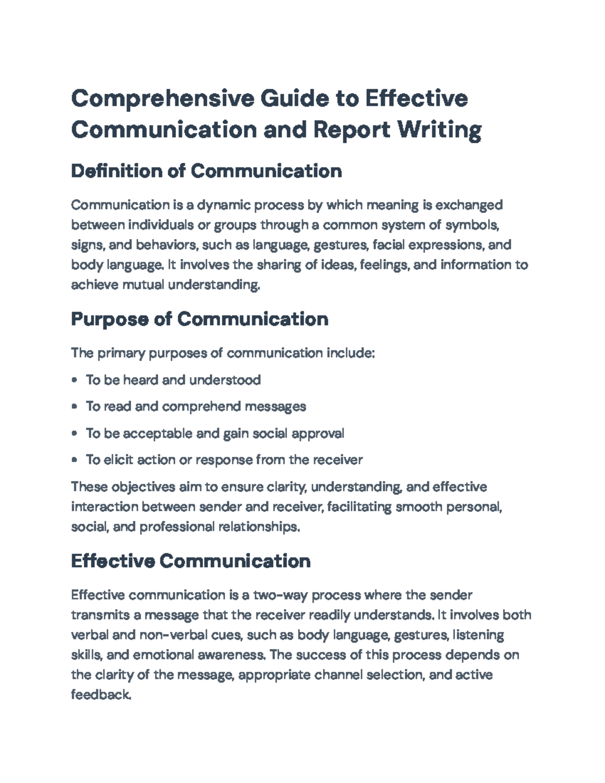 Comprehensive Guide to Effective Communication & Report Writing ...