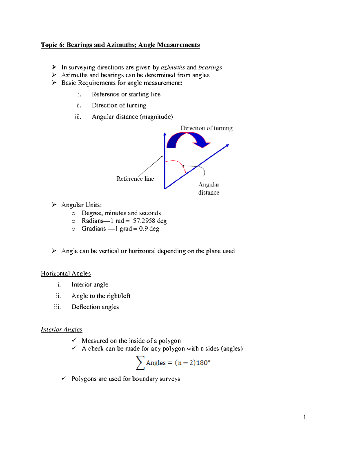 Surveying Techniques: Angle Measurements, Bearings & Azimuths (SURV 101 ...