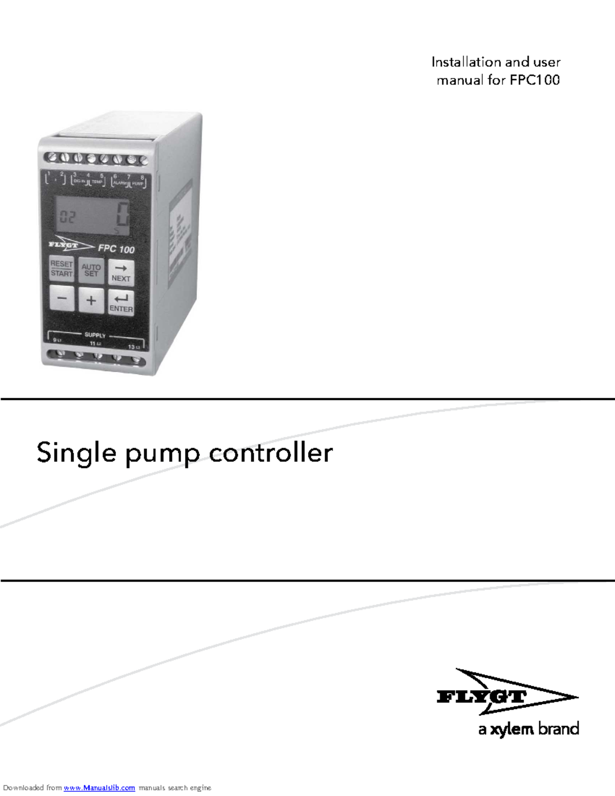 FPC100 - User Manual and Quick Set-Up for Single Pump Controller - Studocu