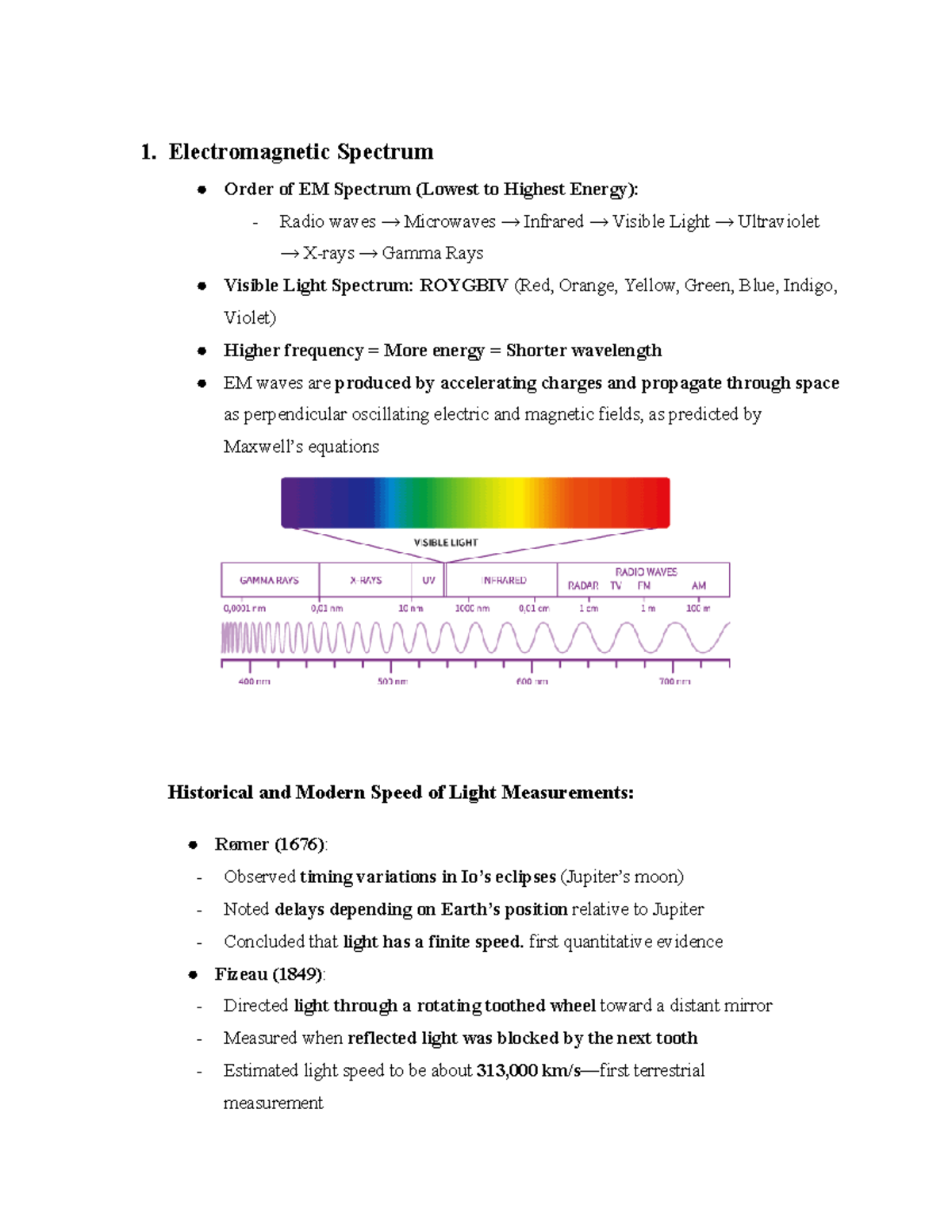 Module 7: Nature of Light and the EM Spectrum Analysis - Studocu