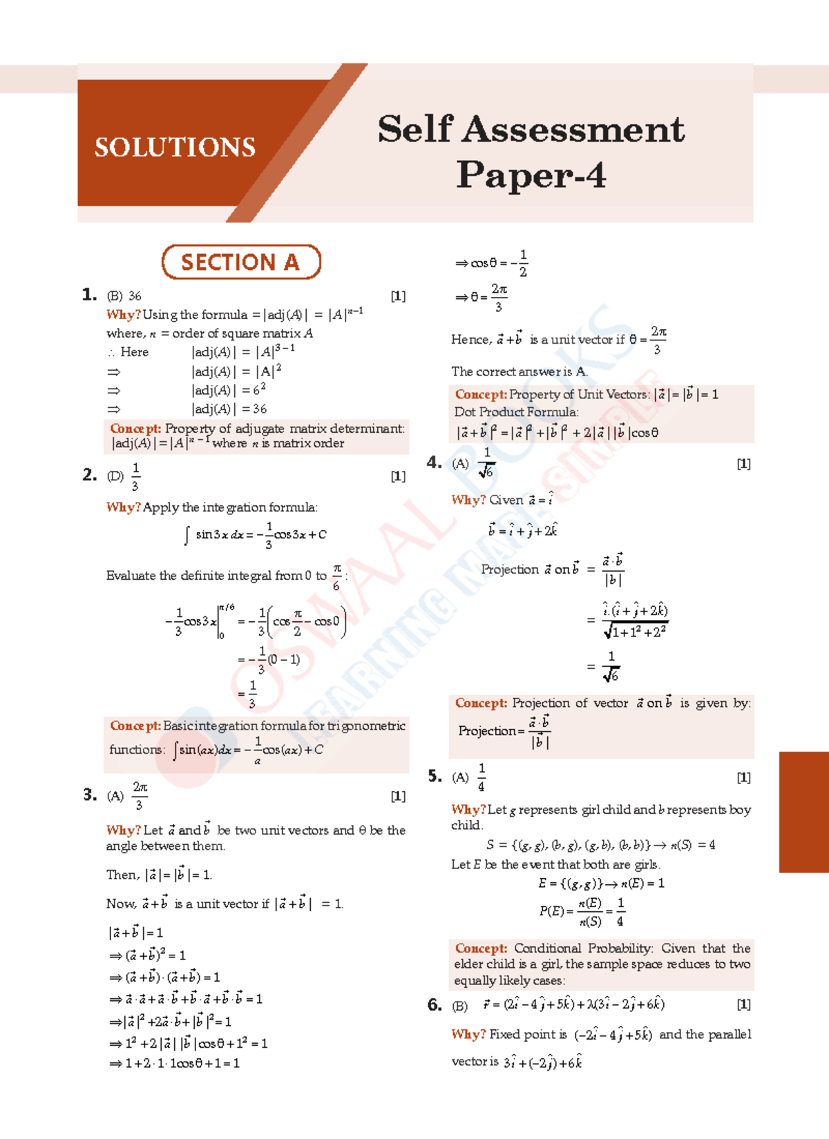MATHEMATICS Solutions for Sample Question Papers (708SAP-4) - Studocu