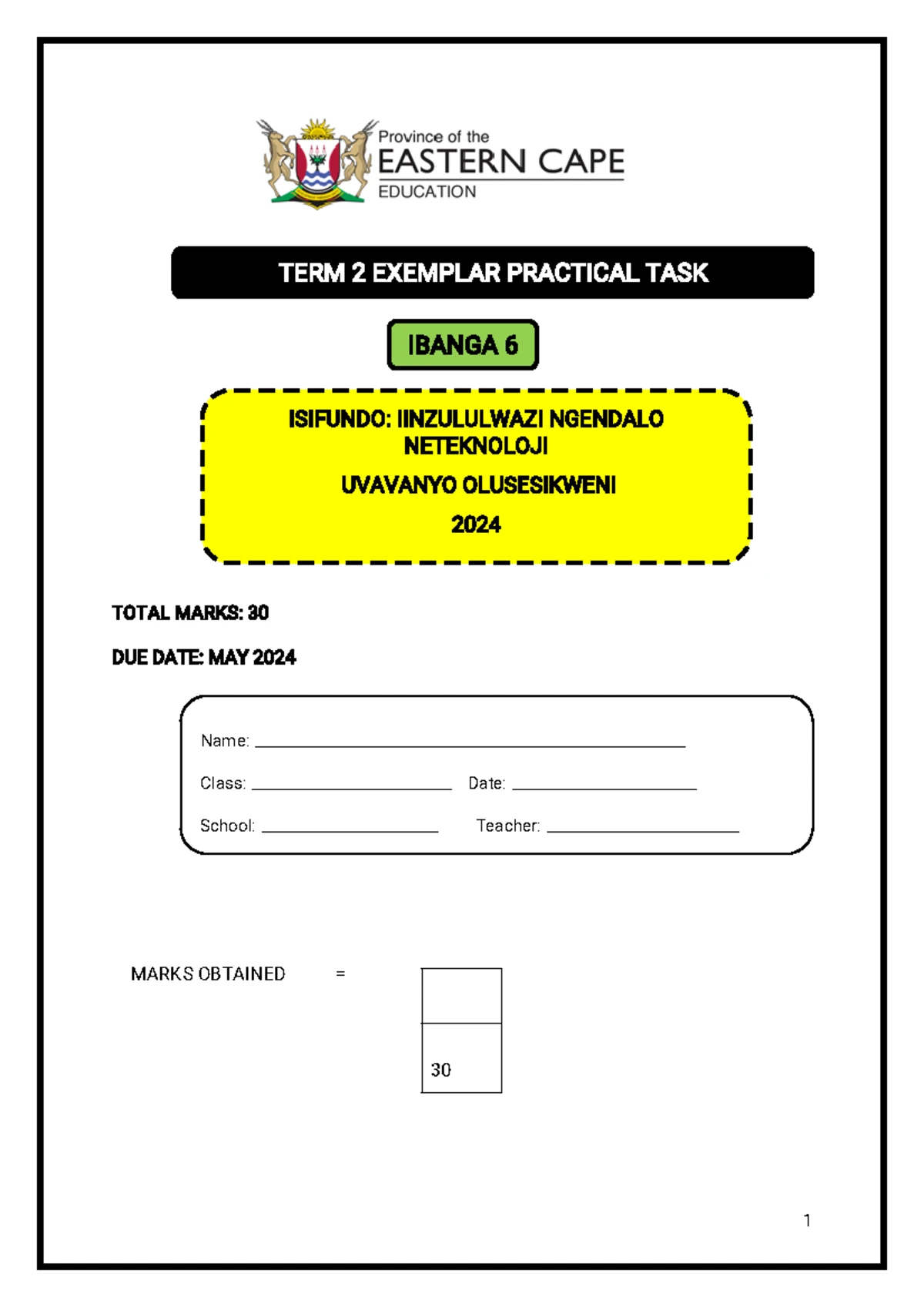 Grade 6 LIFE Skills Final Exam Question Paper - 2024 - Studocu