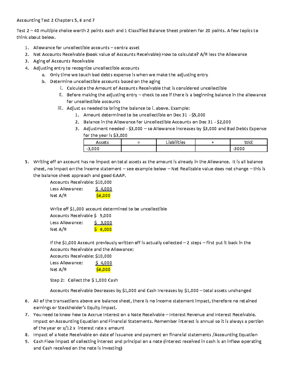 Accounting Test 2 Study Guide: Key Concepts from Chapters 5-7 - Studocu
