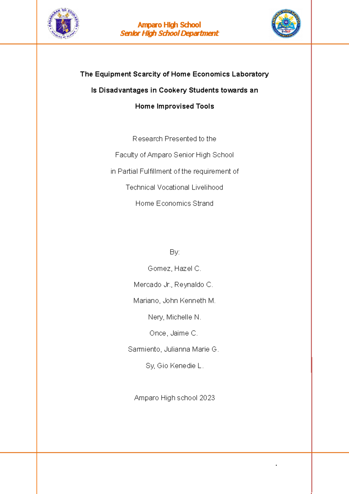 Equipment Scarcity in Home Economics Laboratory: Impact on HE Students ...