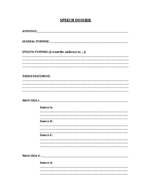 Informative Speech Outline Sample - Your Name Informa-ve Speech Outline ...
