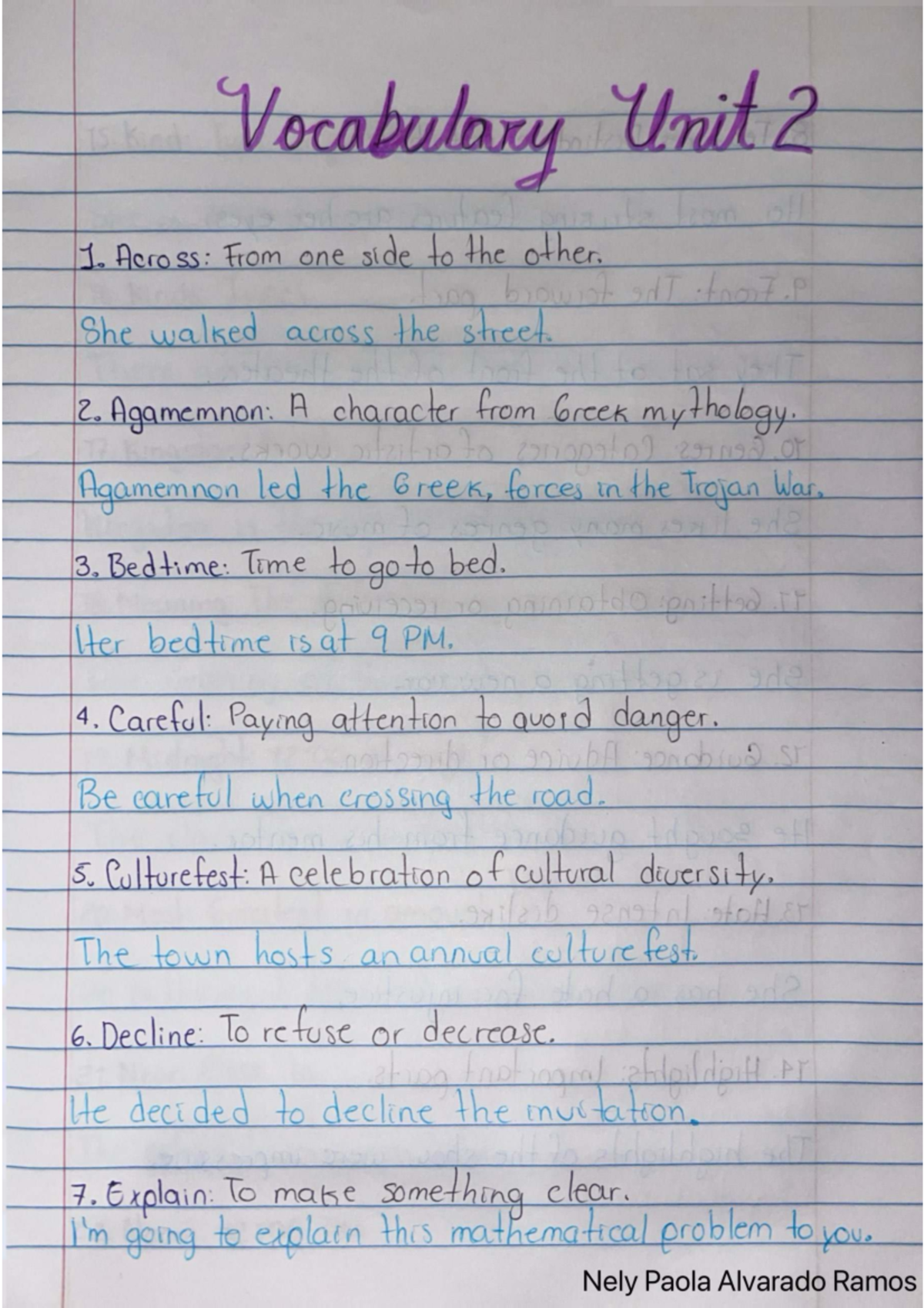 Vocabulary Unit 2: Key Terms and Definitions for Study - Studocu