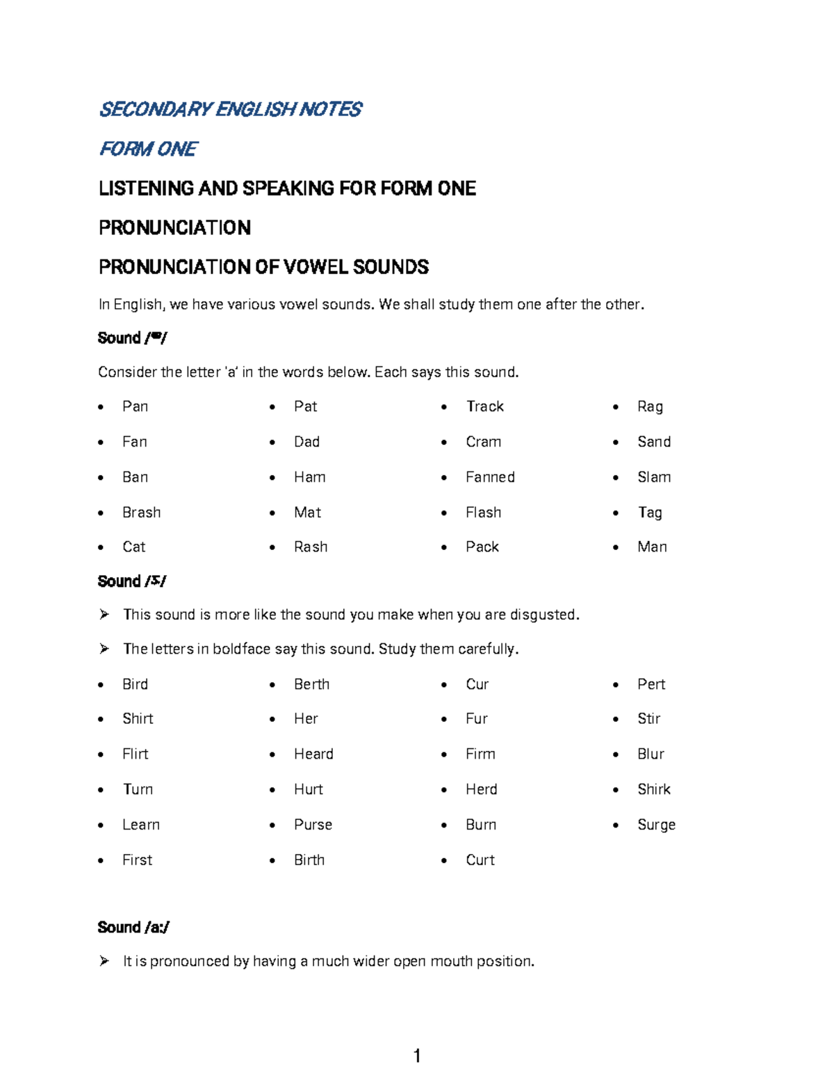 FORM 1 English Notes 1 - For form 1 - duncanomondi 227 @gmail 1 ...
