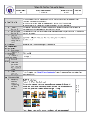 09 Characteristics of Stars - Grade 9 SEMI- DETAILED LESSON PLAN School Grade Level Grade 9 ...