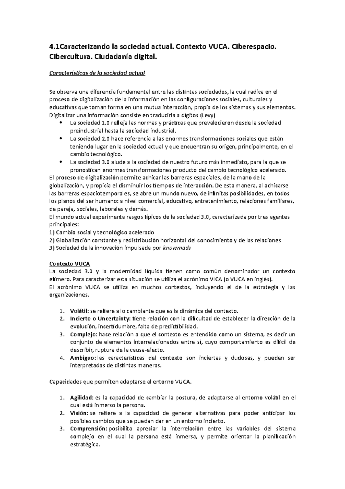 Modulo 4: Caracterización de la Sociedad Digital y Contexto VUCA - Studocu