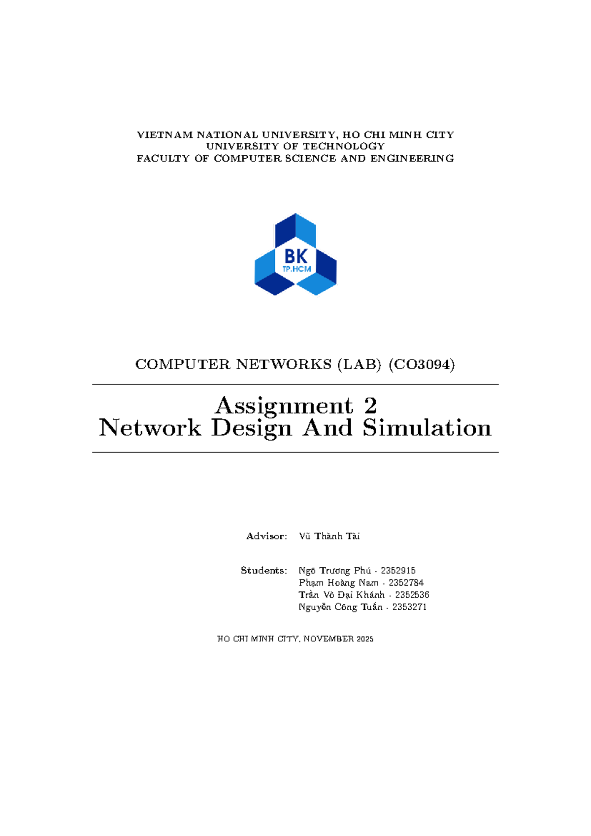 Computer Networks (Lab) (CO3094) Assignment 2: Network Design ...