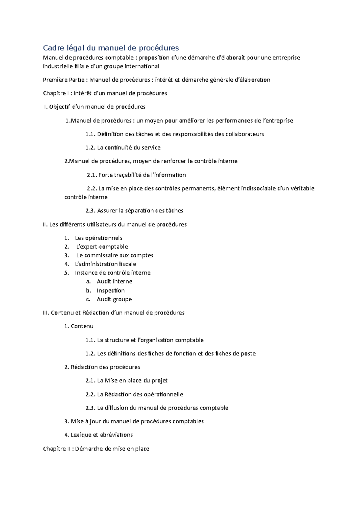 Proposition de Manuel de Procédures Comptables pour l'Entreprise ABC ...