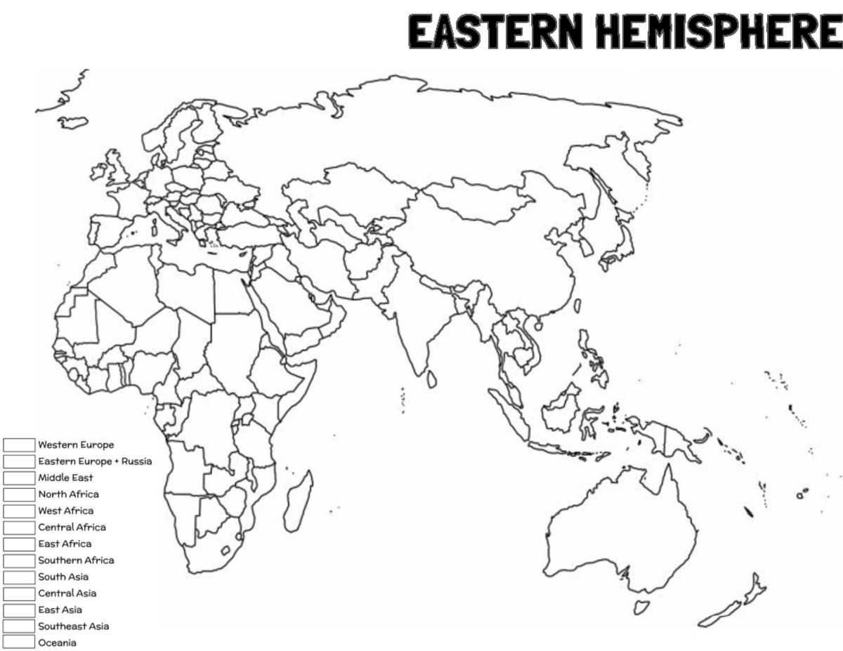 Eastern Hemisphere Blank Map - HIS 4115 - EASTERN HEMISPHERE 0 Western Europe Eastern Europe ...