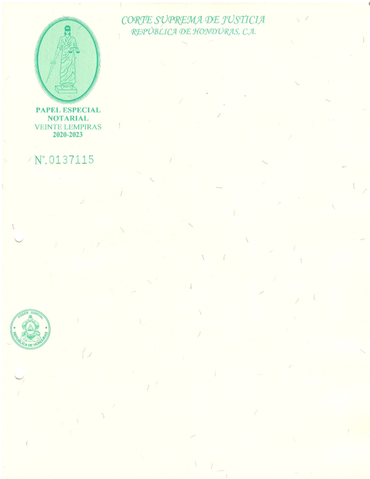 Papel Especial Notarial Verde y Naranja - Formato - Derecho Notarial - CORTE SUPREMA DE JUSTICIA ...