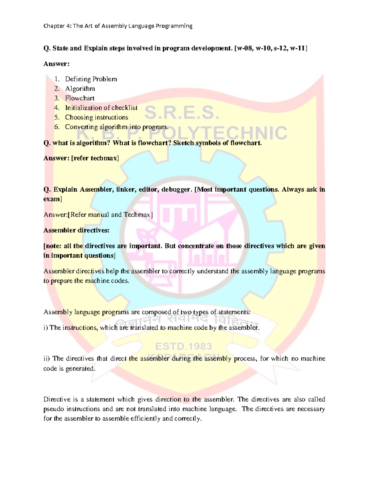 The art of assembly language programming - Q. State and Explain steps ...