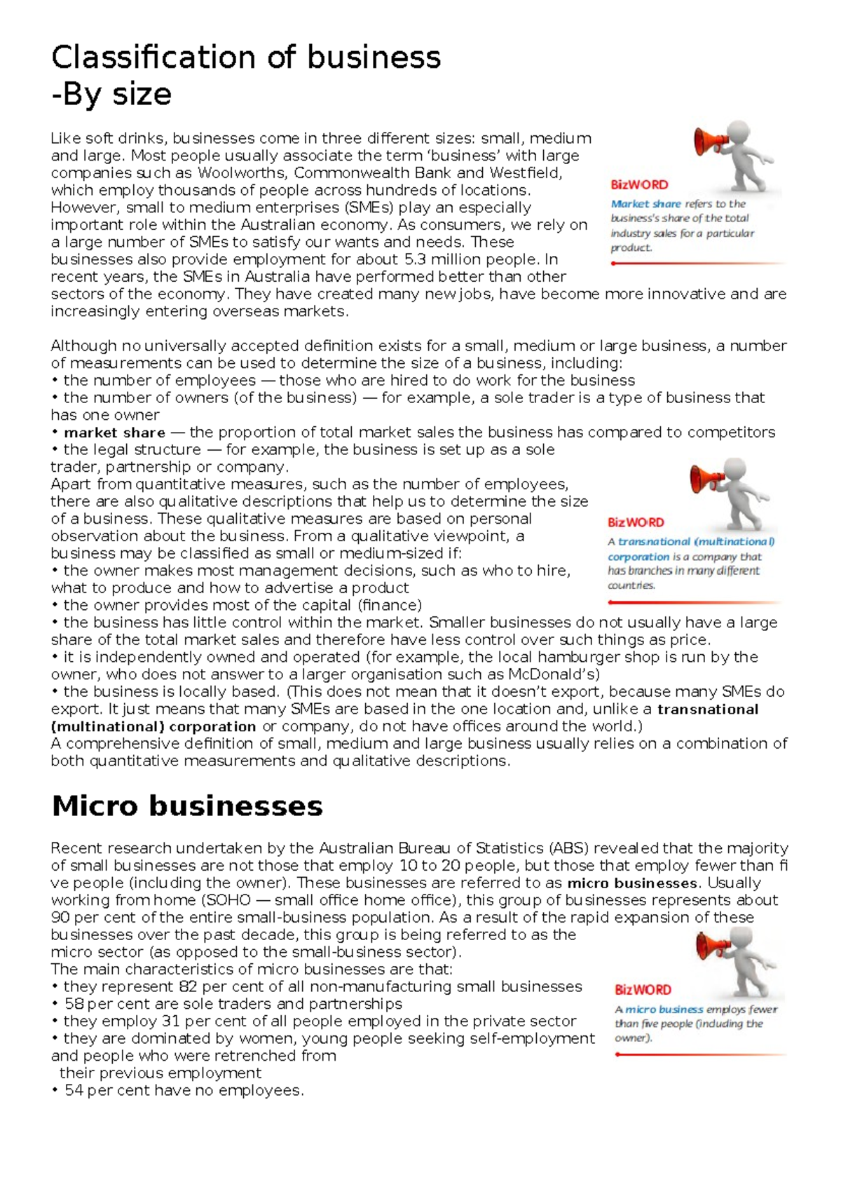 Classification of Businesses: Size, Types, and Legal Structures - Studocu