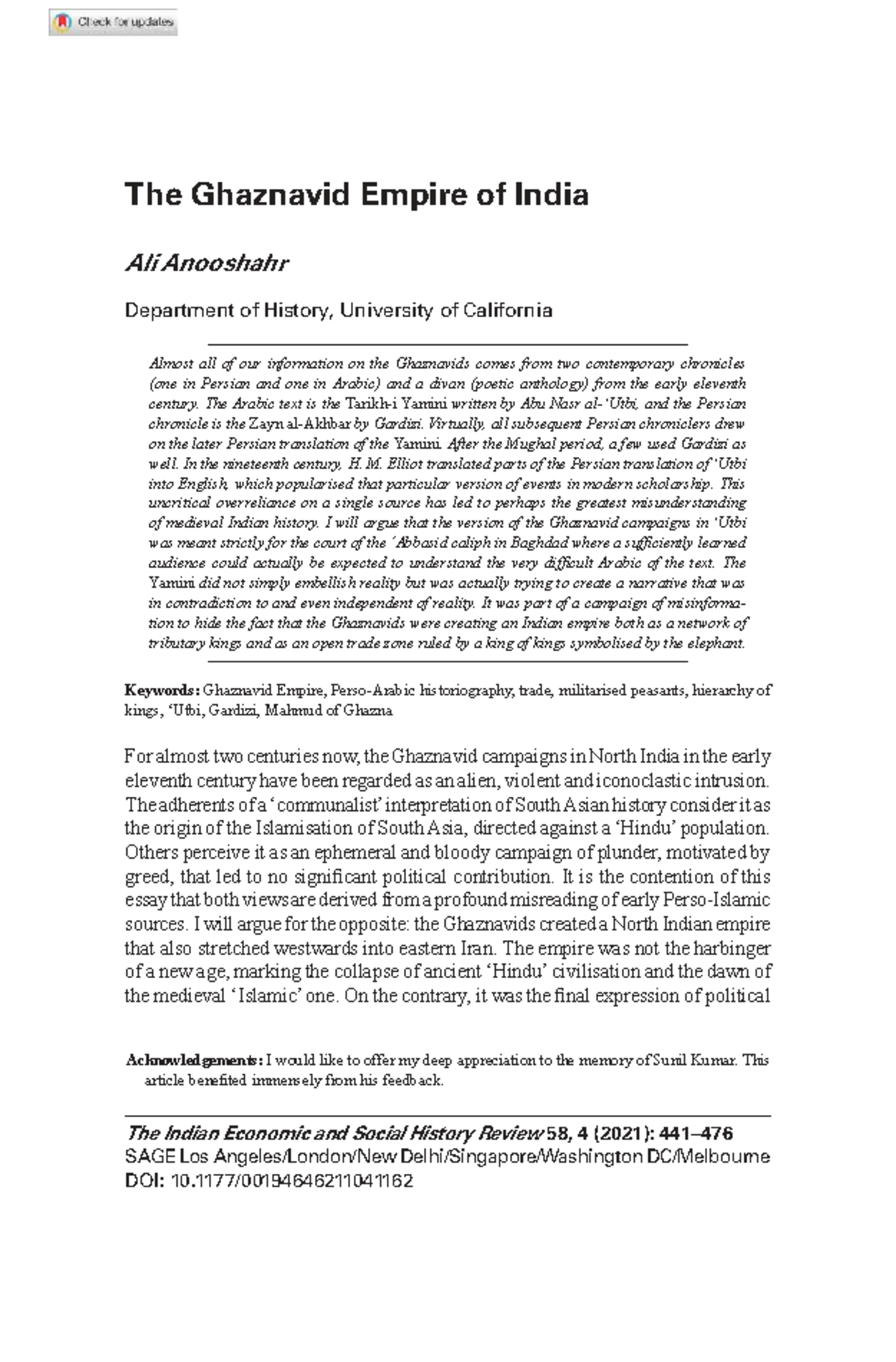 The Ghaznavid Empire of India - The Indian Economic and Social History ...