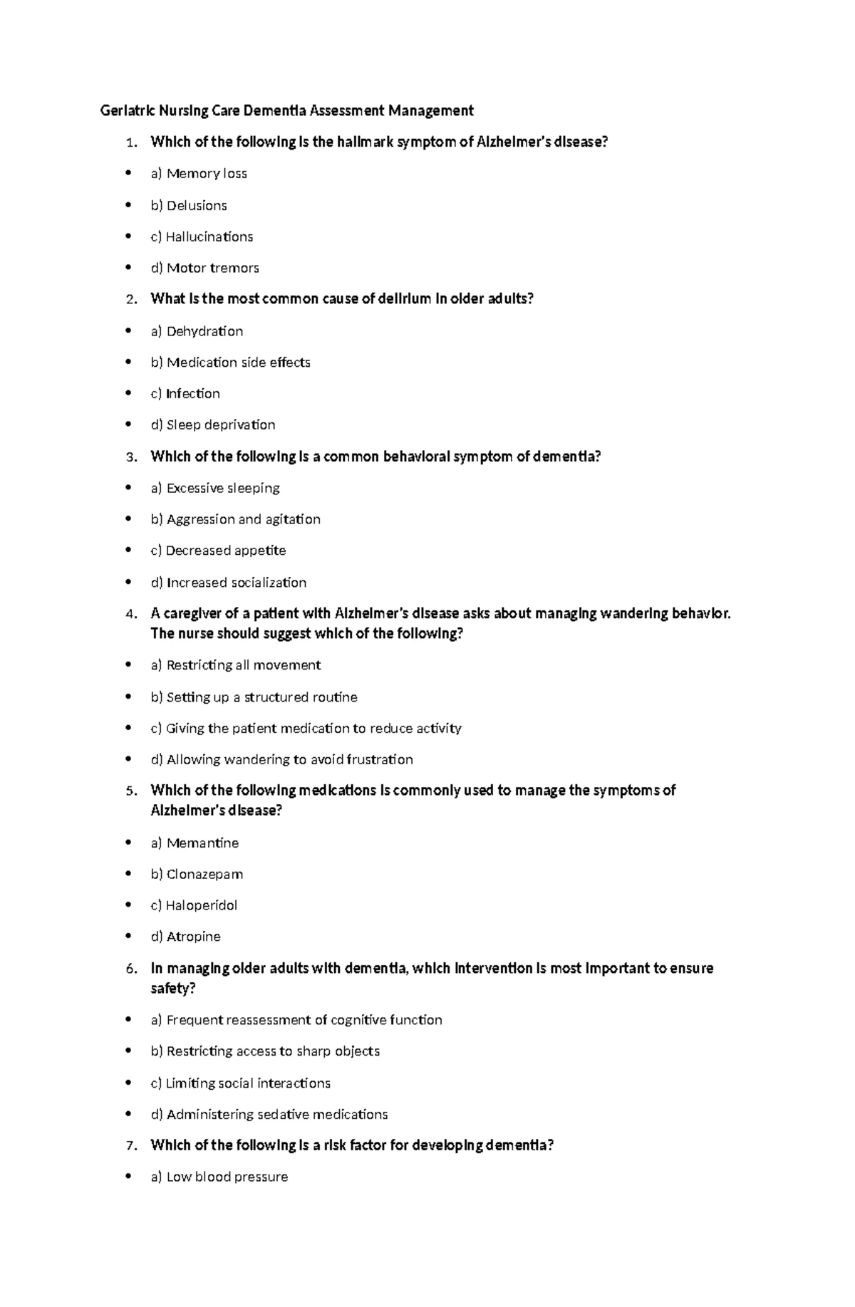 Neurological Assessment & Emergency Stroke Care Interventions (Exam ...