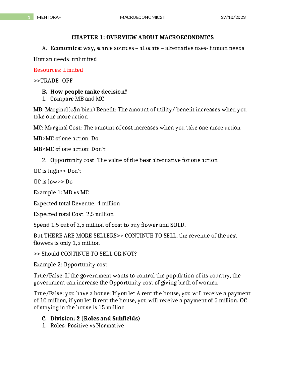 MACROECONOMICS I CHAPTER 1: MEASUREMENT, AD-AS MODEL & GROWTH ANALYSIS ...