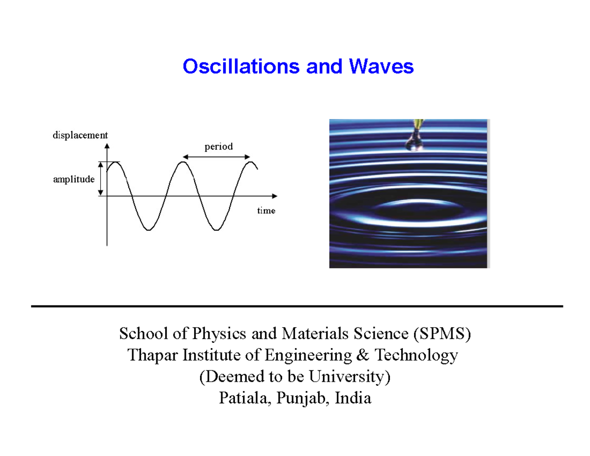 Oscillations and Waves: A Study on SHM and Mechanical Waves - Studocu