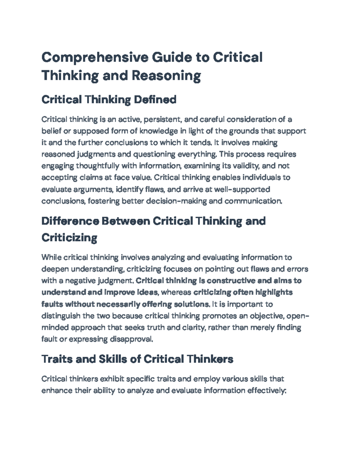 Comprehensive Guide to Critical Thinking & Reasoning Techniques (CT101 ...