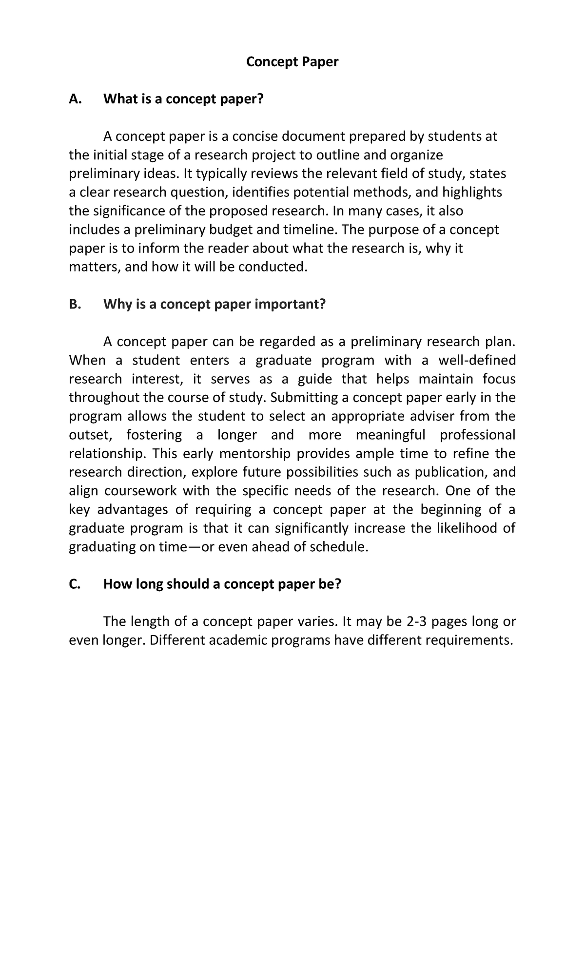Concept Paper Template for MSU: Guidelines and Importance - Studocu