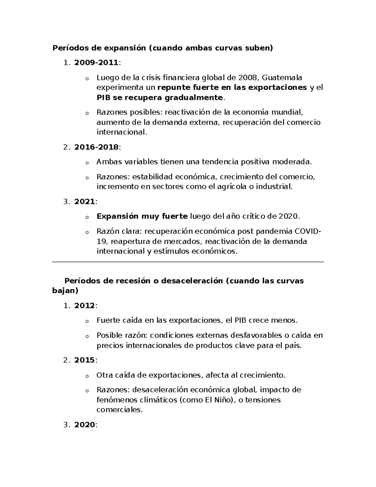 Períodos de expansión - economia - Períodos de expansión (cuando ambas ...