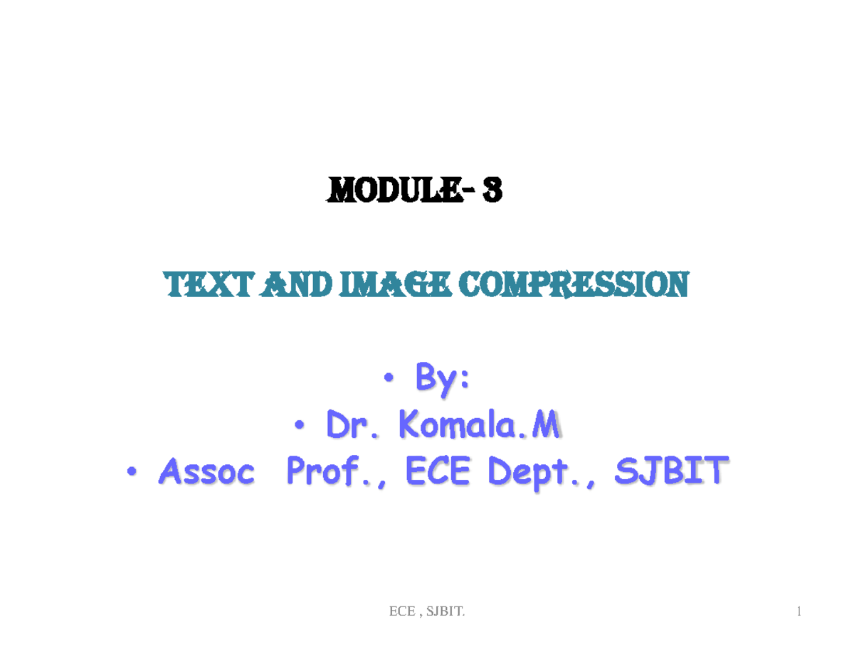 Module-3 MMC - Multimedia communication - Module- 3 Text and Image ...