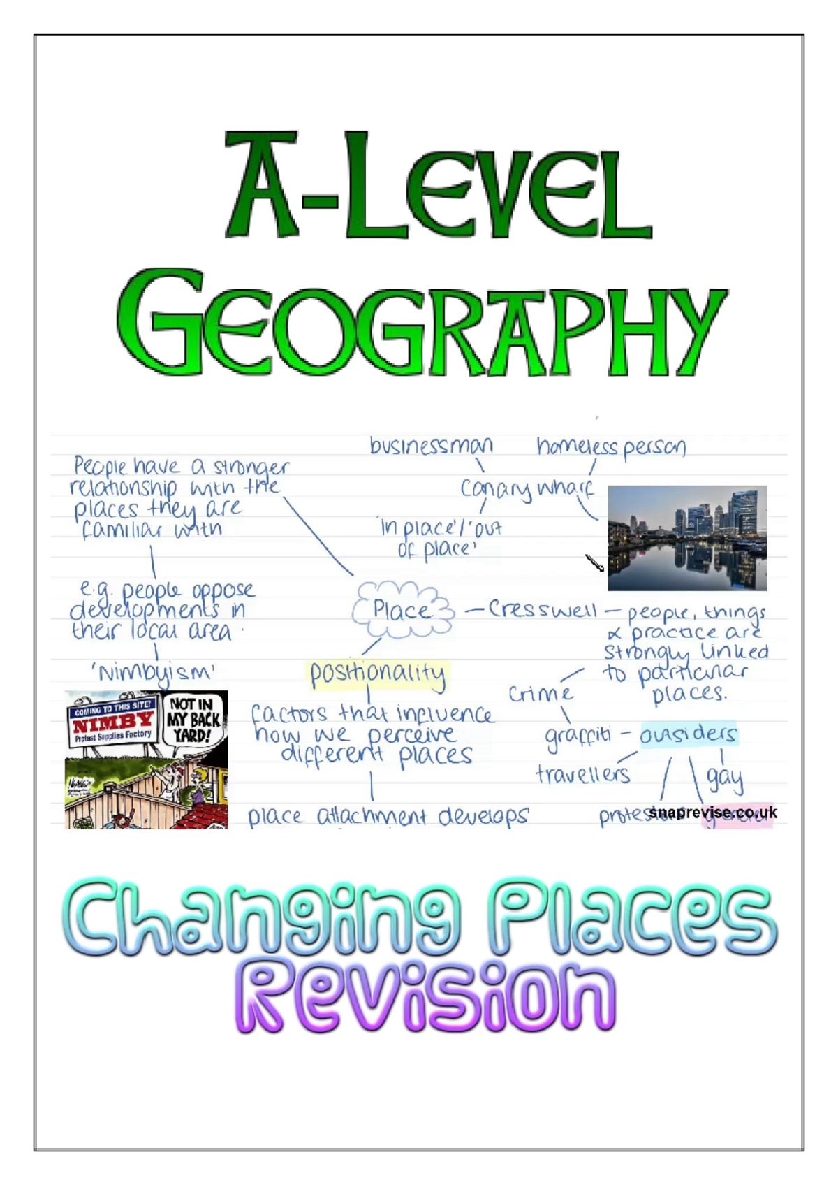 Changing Places Revision Booklet: Understanding Place Identity and ...