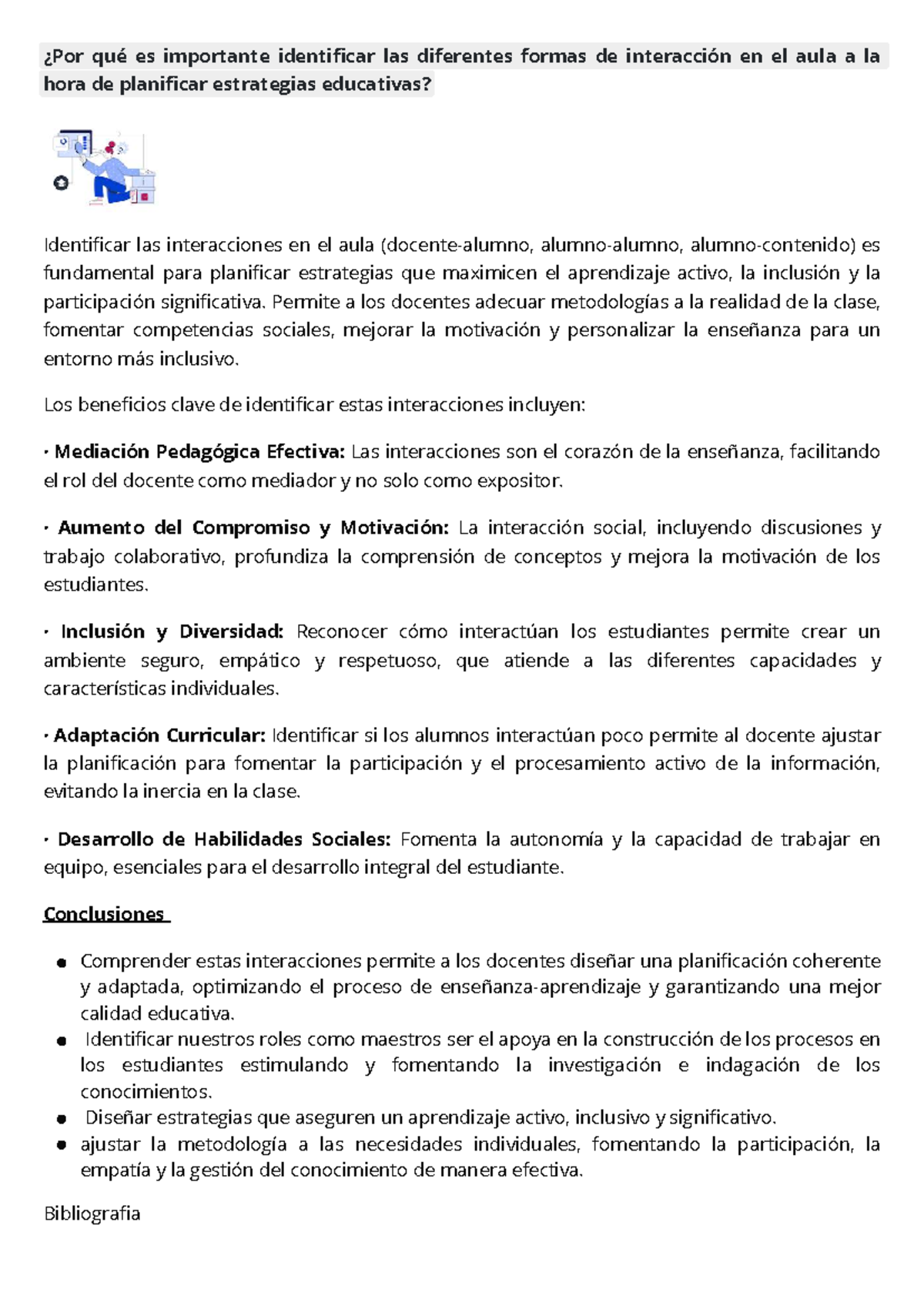 Identificación de Interacciones en el Aula: Estrategias Educativas ...
