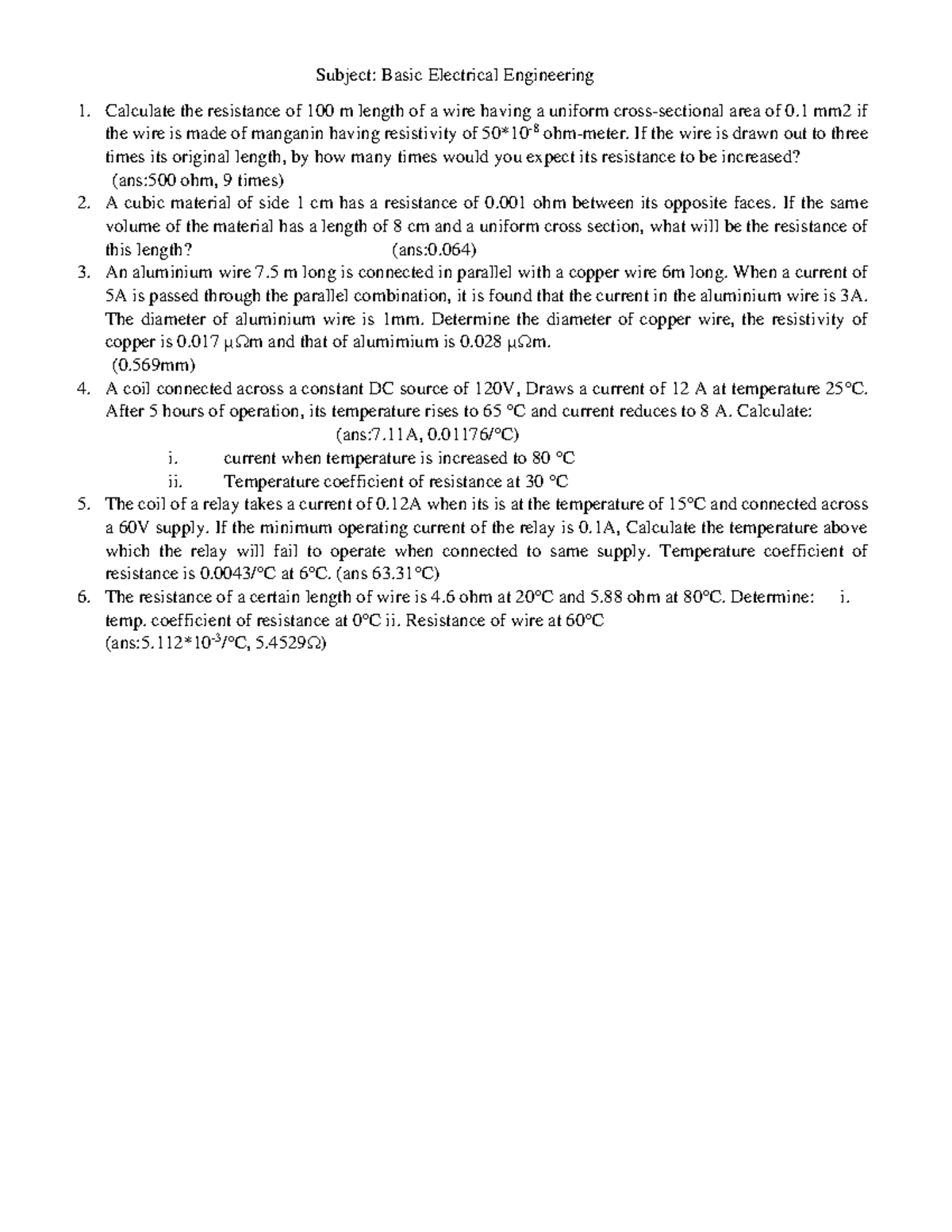 Chapter 1 - Basic Electrical Engineering 1: Resistance Calculations ...