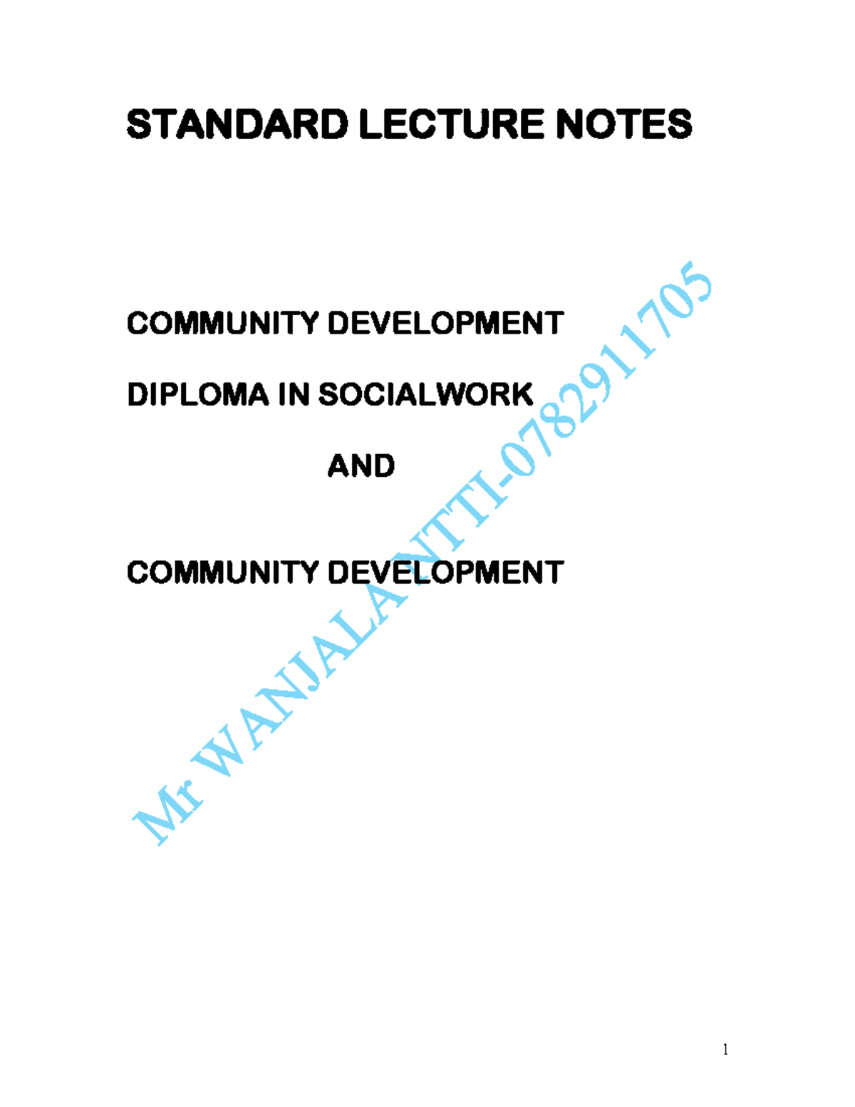 Introduction to Community Development: Module I Notes - Diploma in SW ...