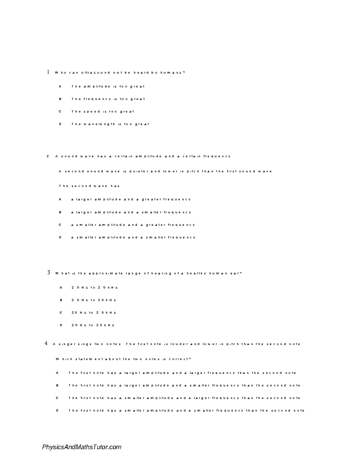 Sound Waves (MCQ) Practice QP for Understanding Sound Concepts - Studocu