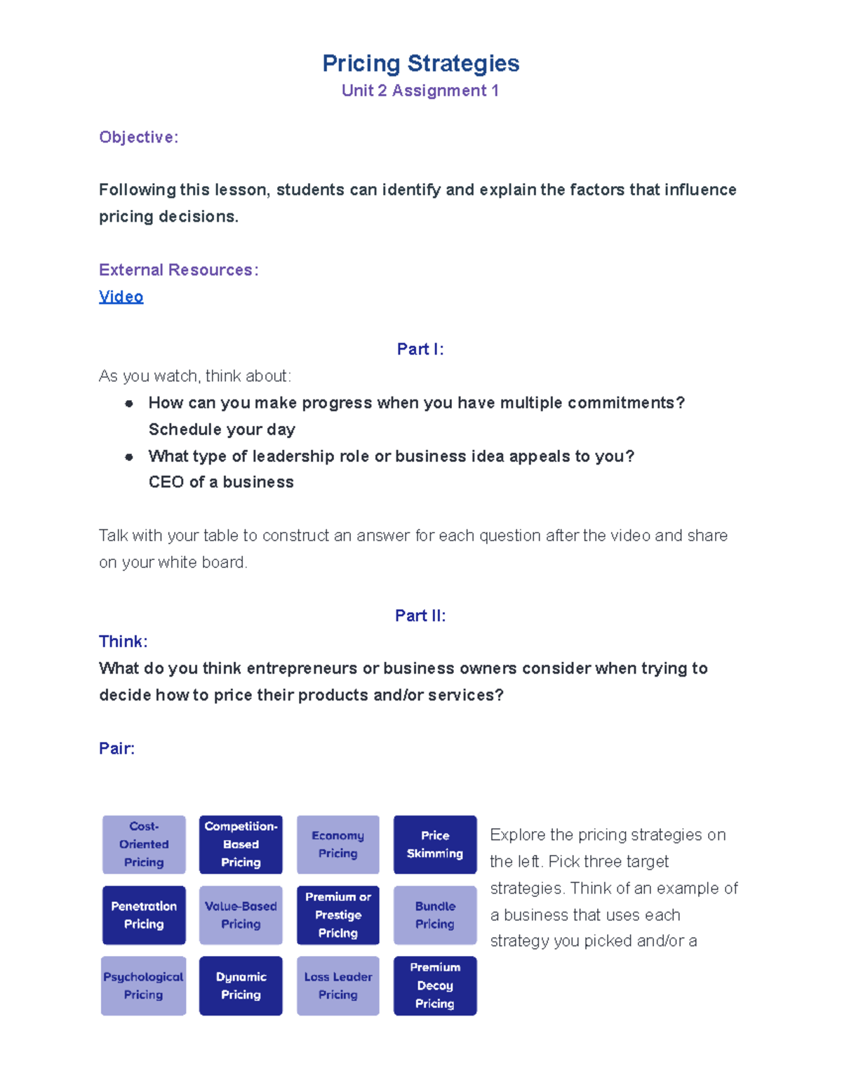 Pricing Strategies: Influencing Factors in Business Decisions - Unit 2 ...