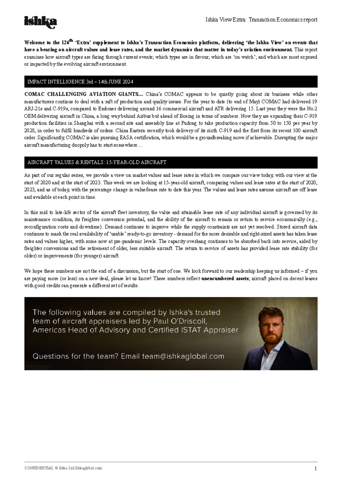 Ishka Transaction Economics Report – Impact on Aircraft Values ...