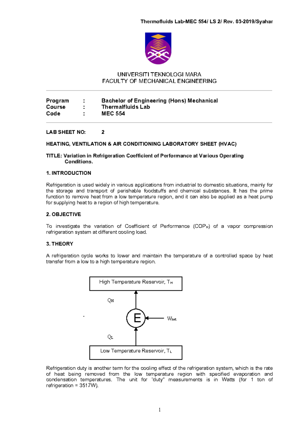 Variation in Coefficient of Performance under Different Conditions ...