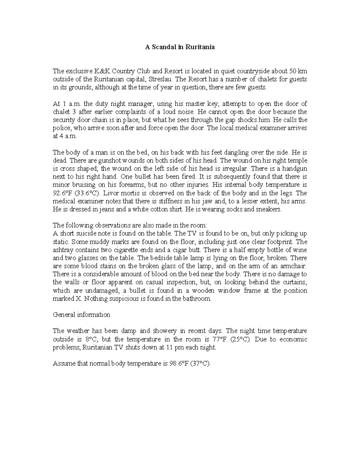 Ruritanian Scandal Case Study Analysis PYP TEXT - Studocu