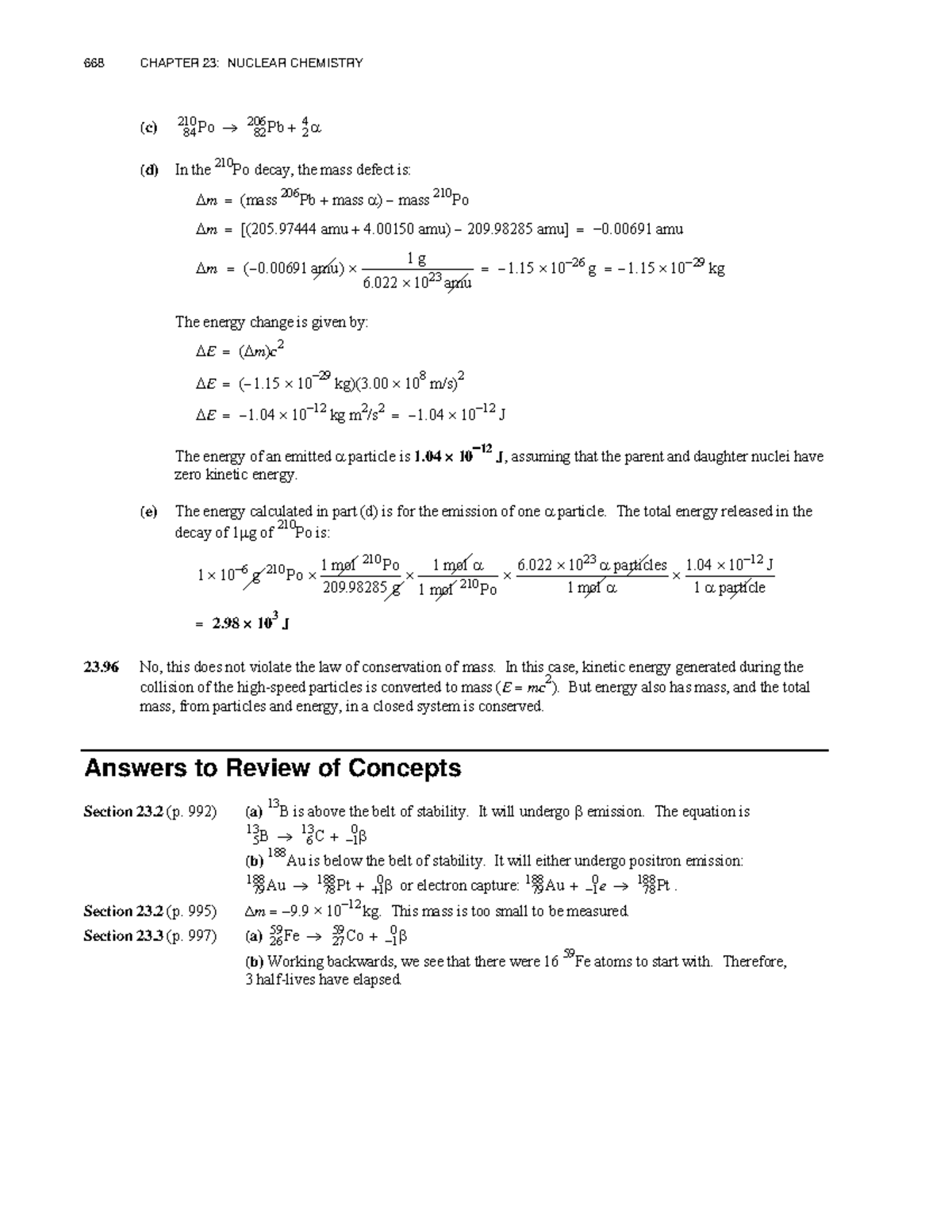 668 CHAPTER 23: NUCLEAR CHEMISTRY SOLUTIONS (10th Ed.) - Studocu