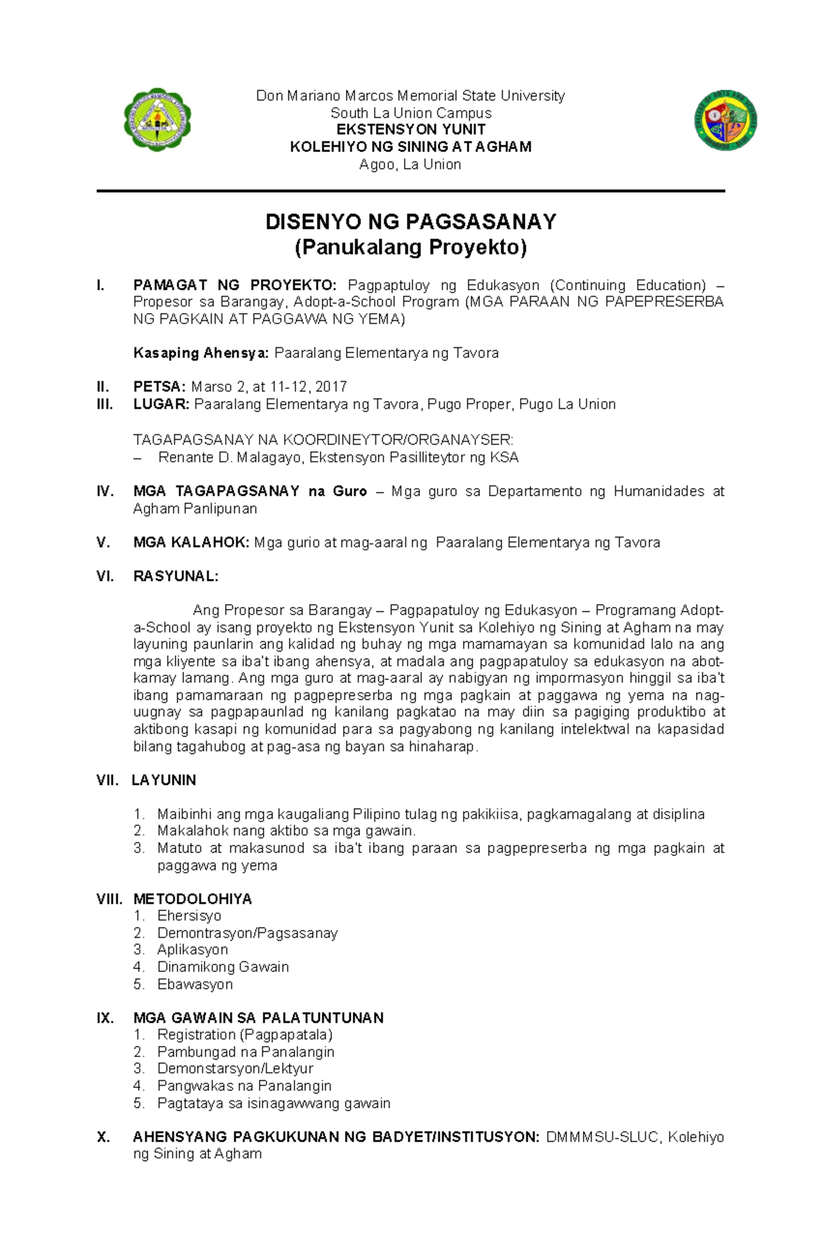 Disenyo ng Pagsasanay sa Pagpapatuloy ng Edukasyon (KSA) - Studocu