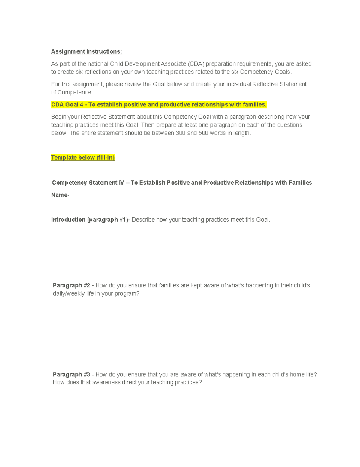 CDA Competency Statement 4 2022 REGINAJACKSON - Assignment Instructions ...