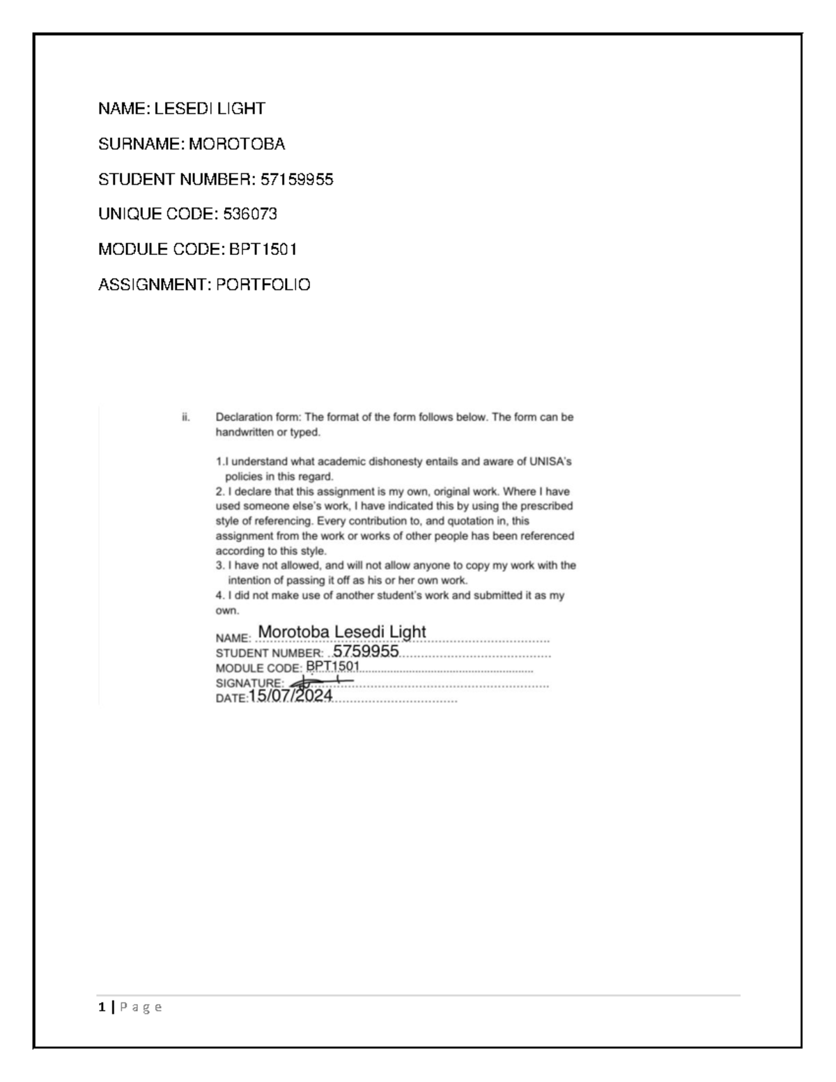 being a proffersional teacher assignment - NAME: LESEDI LIGHT SURNAME ...