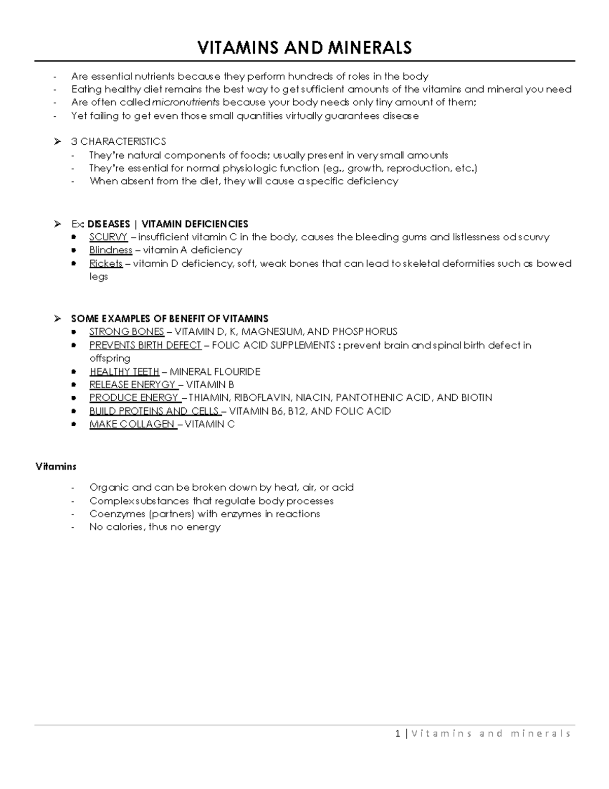 Biochemistry Notes on Vitamins and Minerals – Key Concepts and Benefits ...