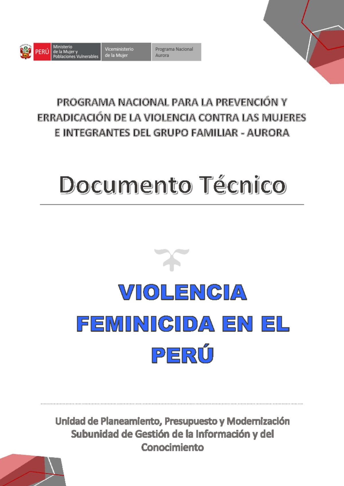 Documento Técnico - Violencia Feminicida en el Perú 2023-2024 - Studocu
