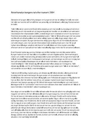 Retorisk analys svenska 3 - Retorisk analys av Olof Palmes tal "Därför ...