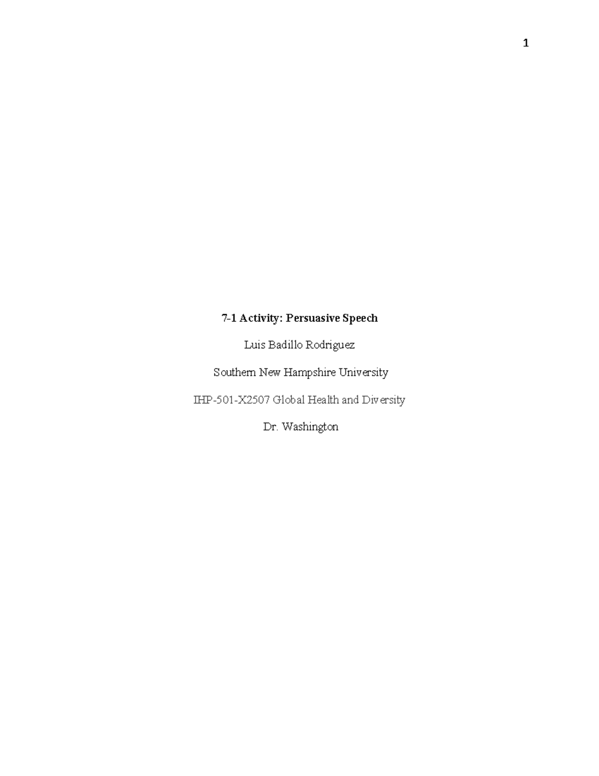 Persuasive Speech on PTSD Treatment - IHP-501 - Global Health - Studocu