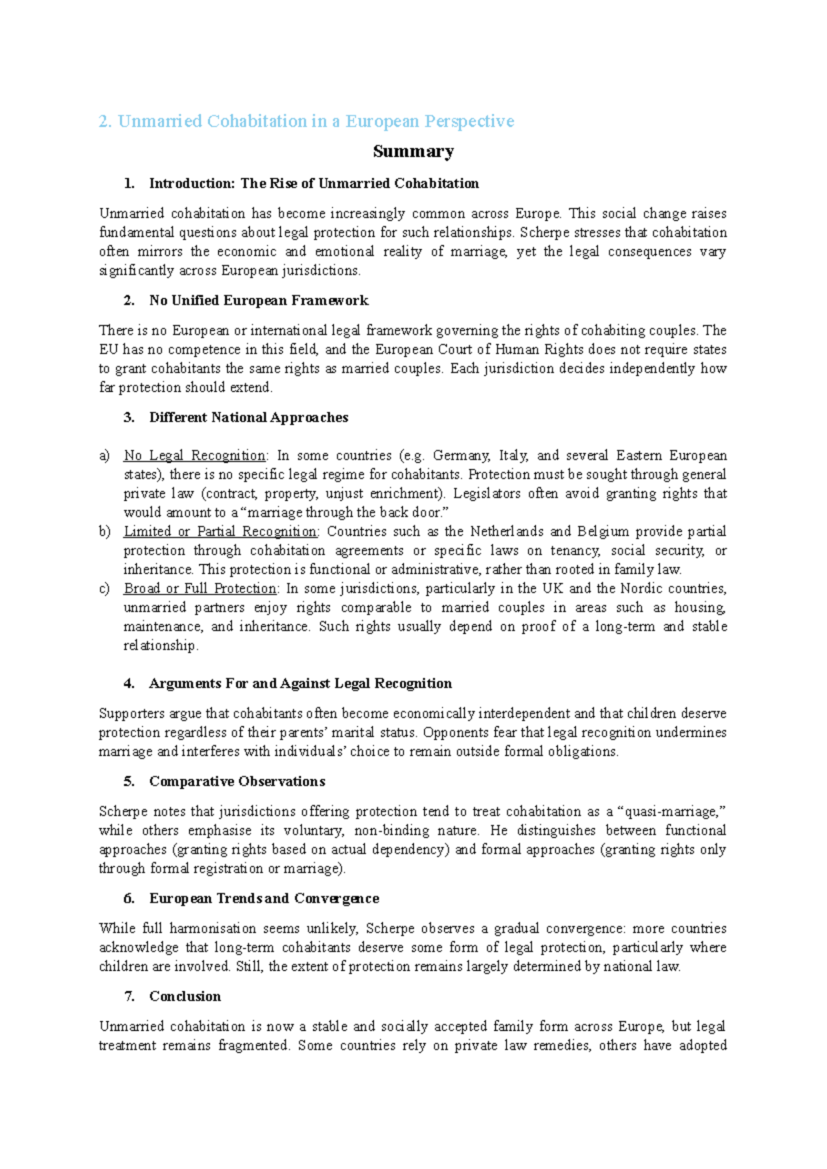 Session 2 - Family Law: Unmarried Cohabitation & Registered ...