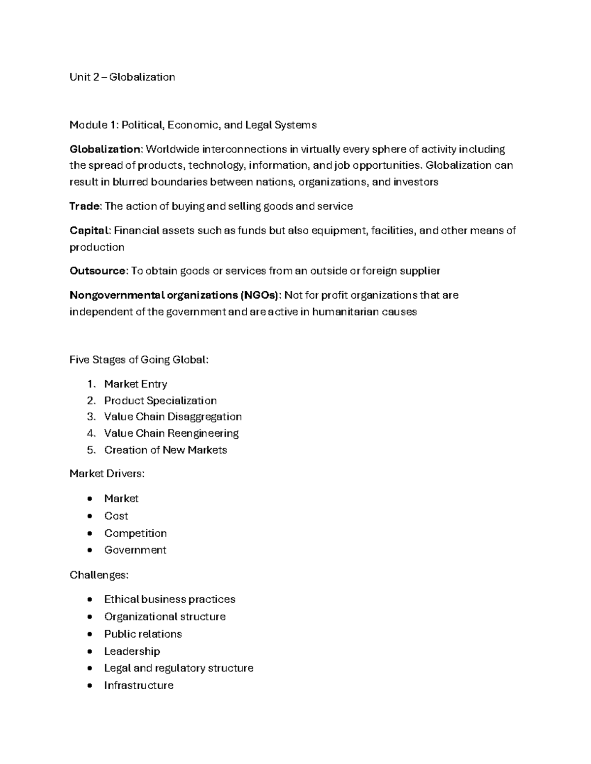 Unit 2 - Globalization: Political, Economic, and Legal Systems Lecture ...