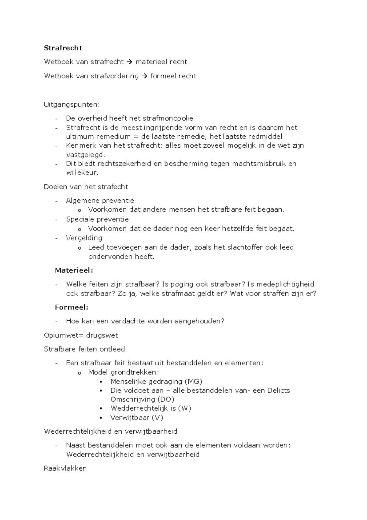 Strafrecht Theorie: Materieel & Formeel Recht Overzicht - Studeersnel