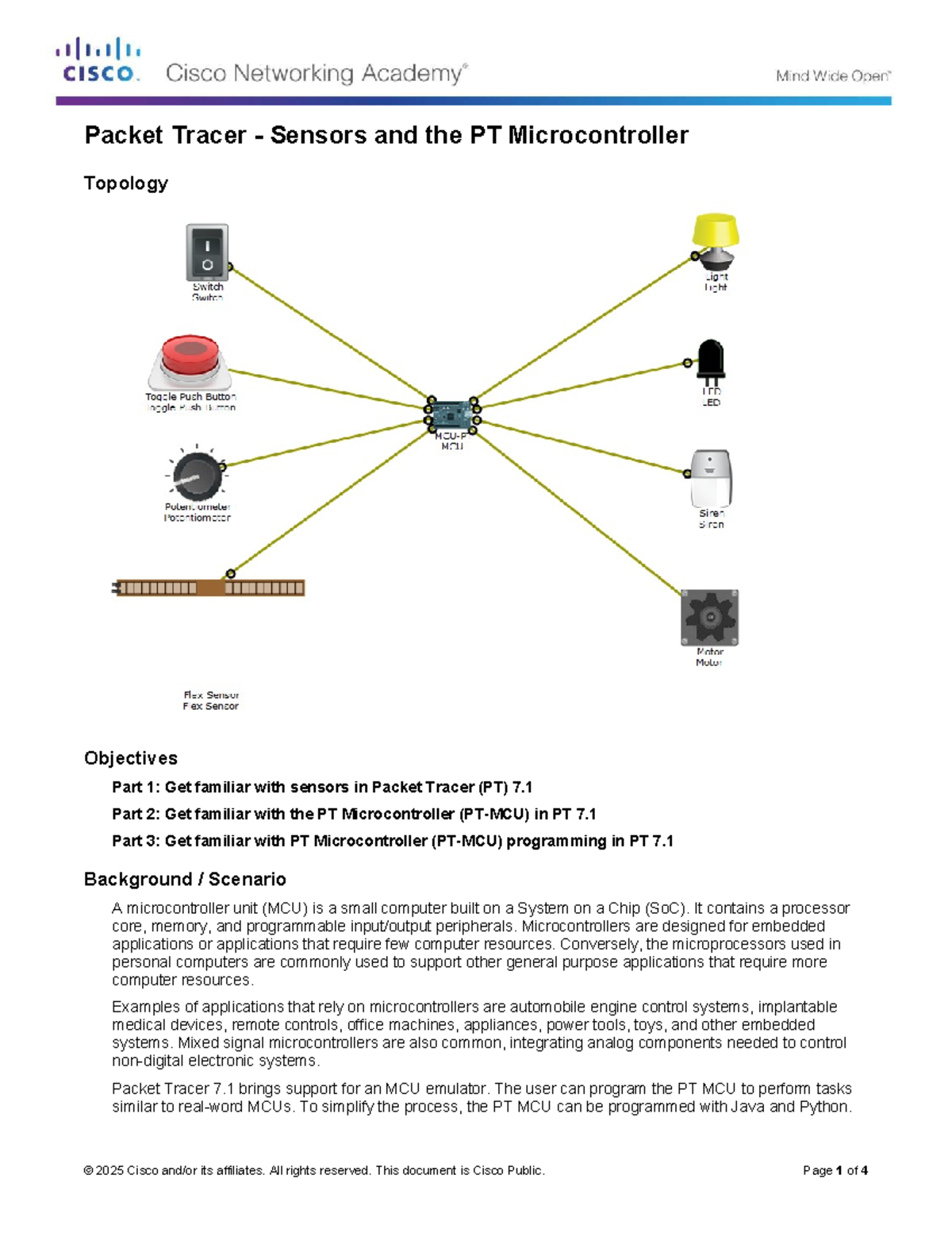 2.3.1.2 Packet Tracer - Exploring Sensors & PT Microcontroller ...