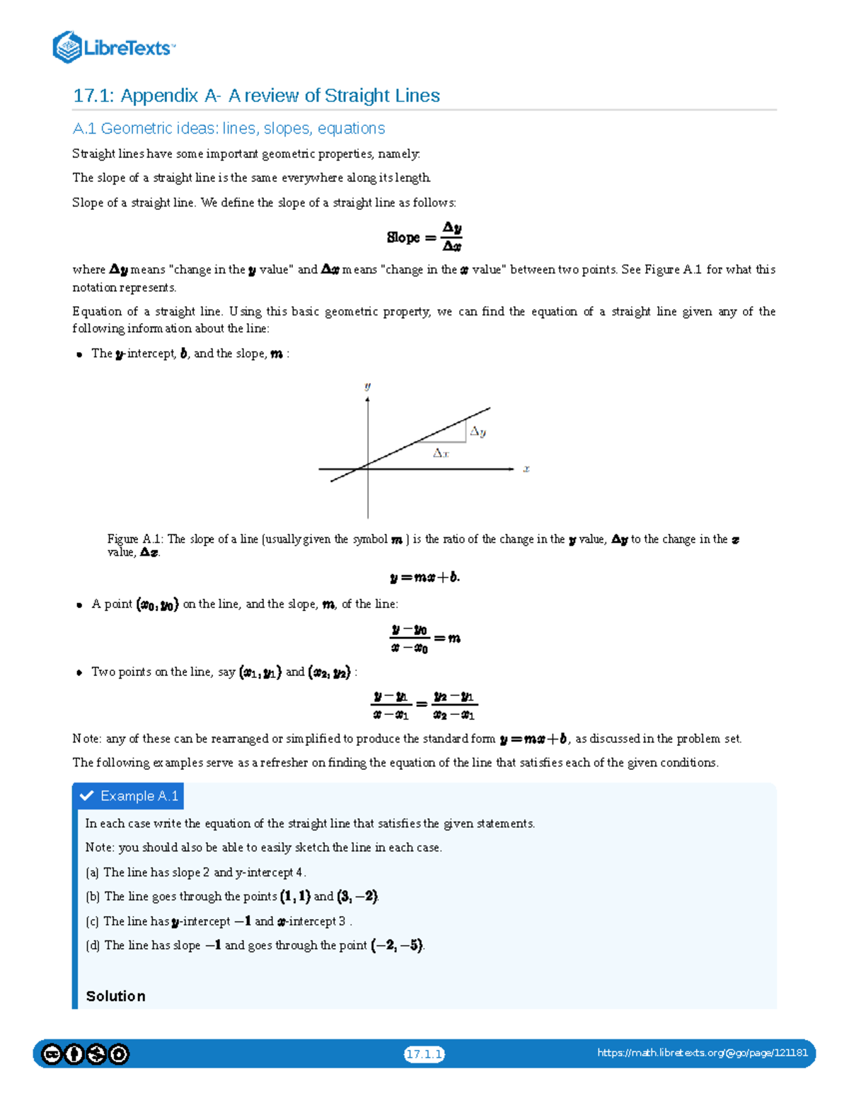 17.1: Appendix A - Review of Straight Lines and Their Equations - Studocu