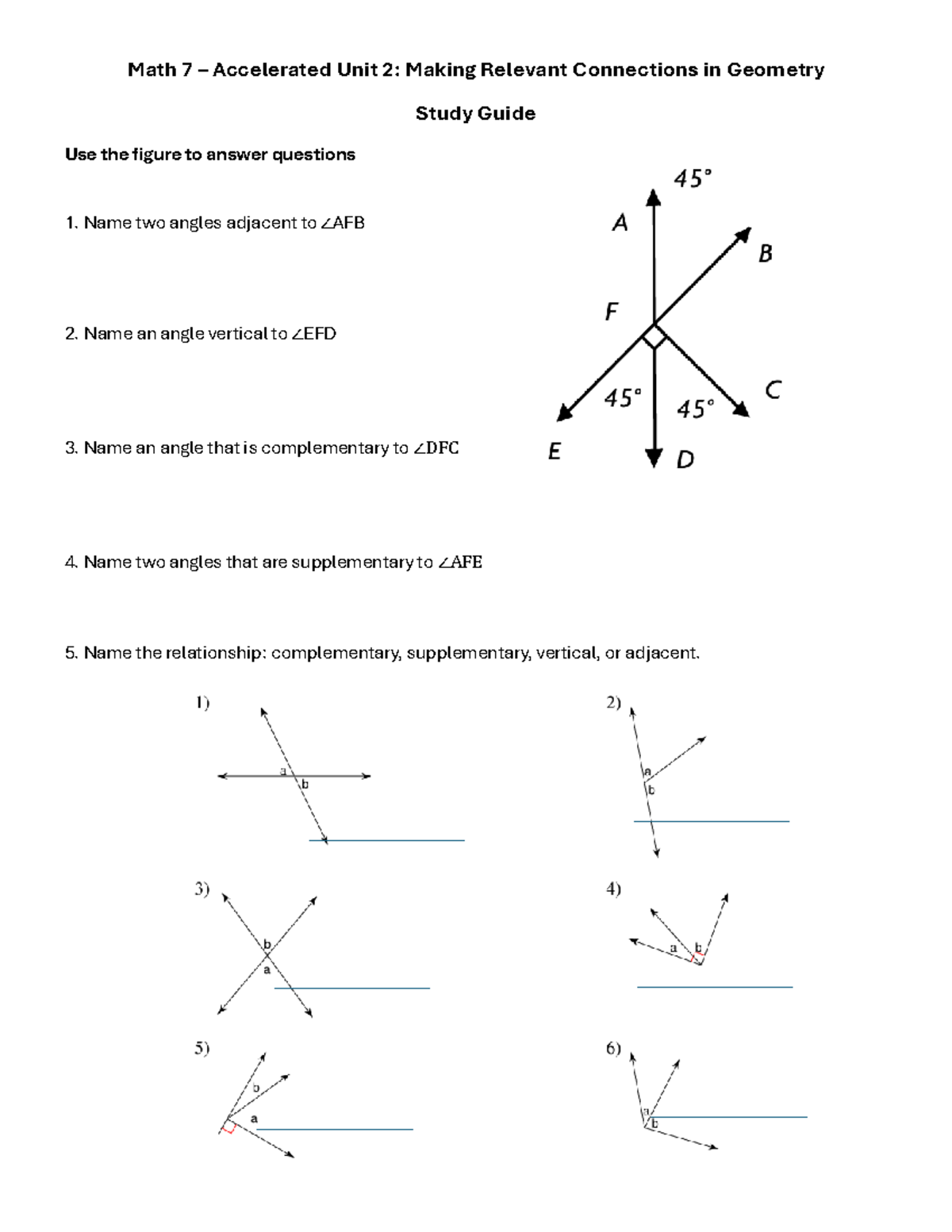 Math 7 AC Unit 2 Geometry Summative Study Guide - Studocu